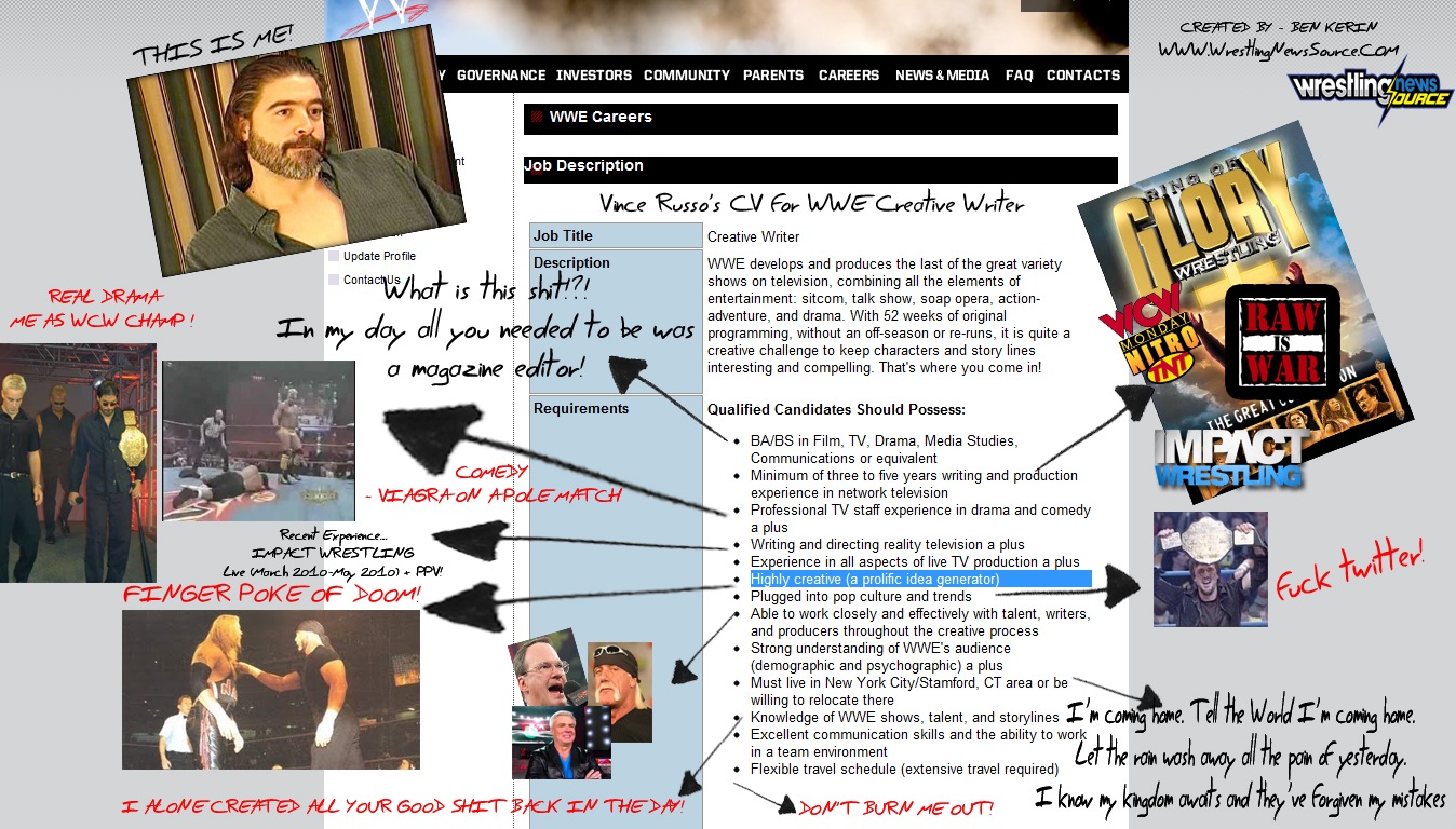 EXCLUSIVE: Vince Russo Applies for WWE Creative Writer Position ...